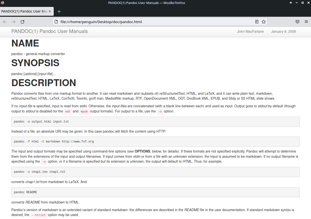 Pandocを用いたMarkdownからHTMLに変換手順 | ぺんぎんや