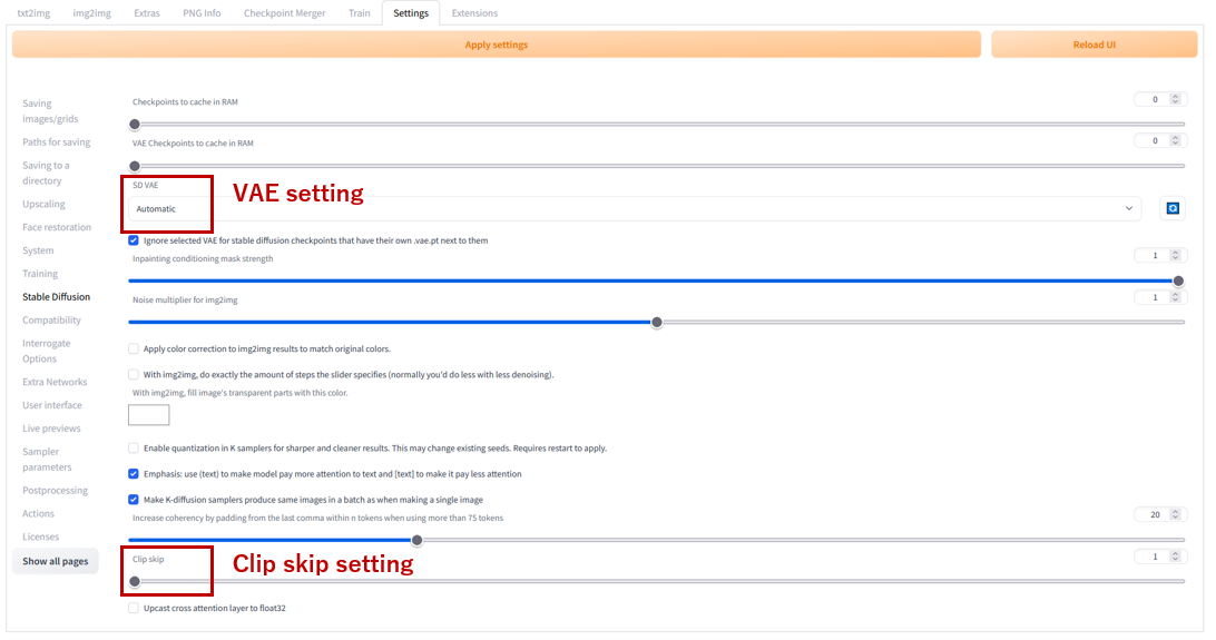 【Stable Diffusion】 よく使う機能を簡単に切り替えられるQuicksettings list | ぺんぎんや