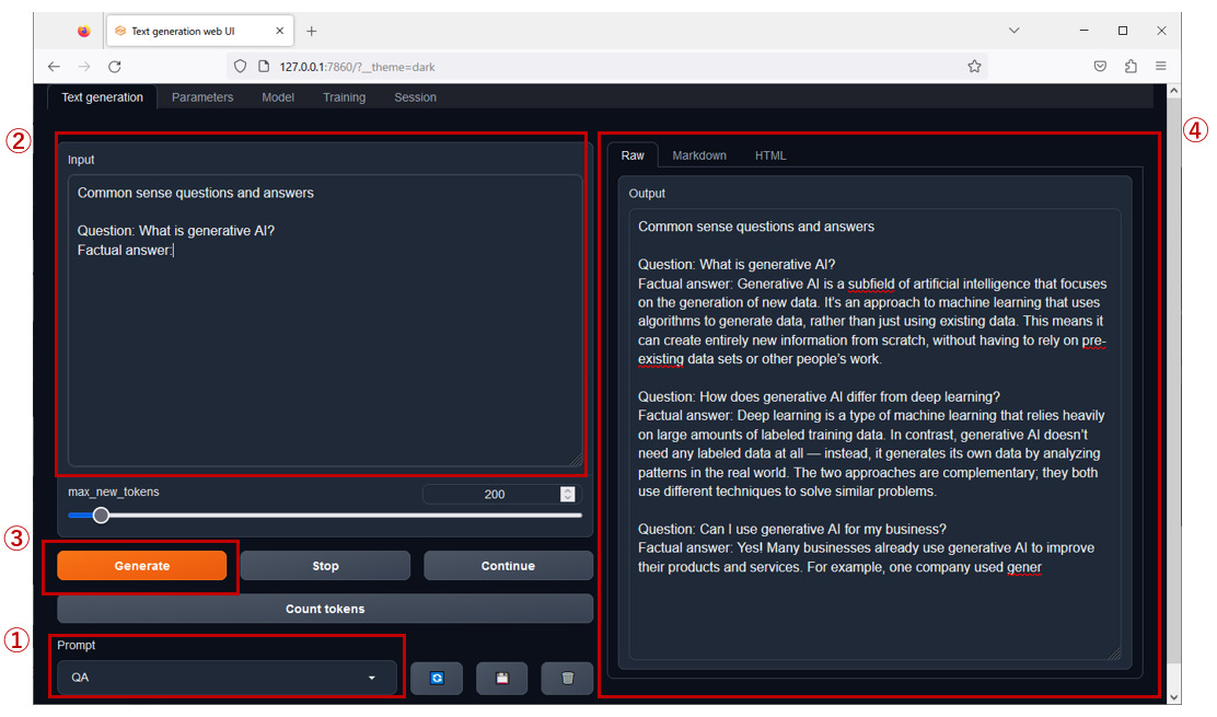 大規模言語モデルのUIツール（Text generation web UI）をWindowsにインストールする方法と使い方 | ぺんぎんや